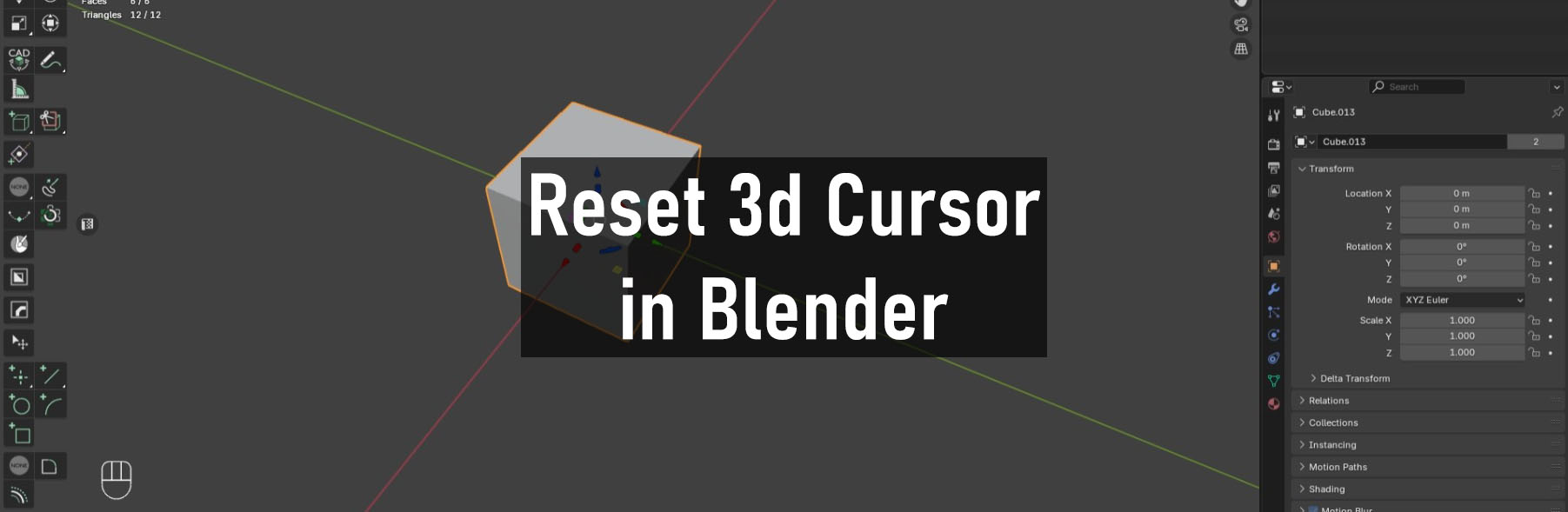 How to Reset 3D Cursor in Blender 3D - LEARN 3D TUTORIALS