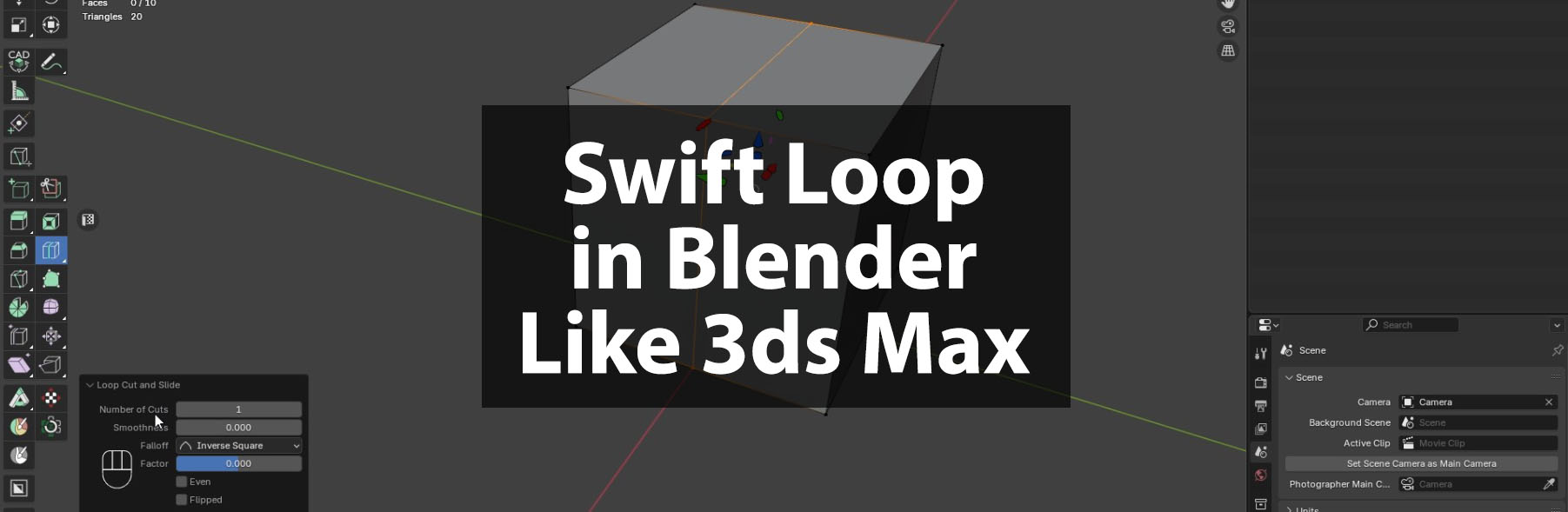 Swift Loop Tool in Blender Like 3ds Max - LEARN 3D TUTORIALS
