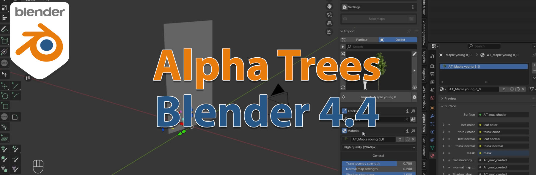 Alpha Trees - Blender Addon - LEARN 3D TUTORIALS
